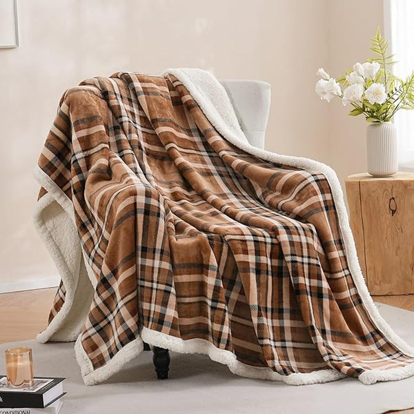 PU MEI Sherpa Fleece Throw Blanket 80" x 90" Reversible Plush Fluffy L – Slumblr